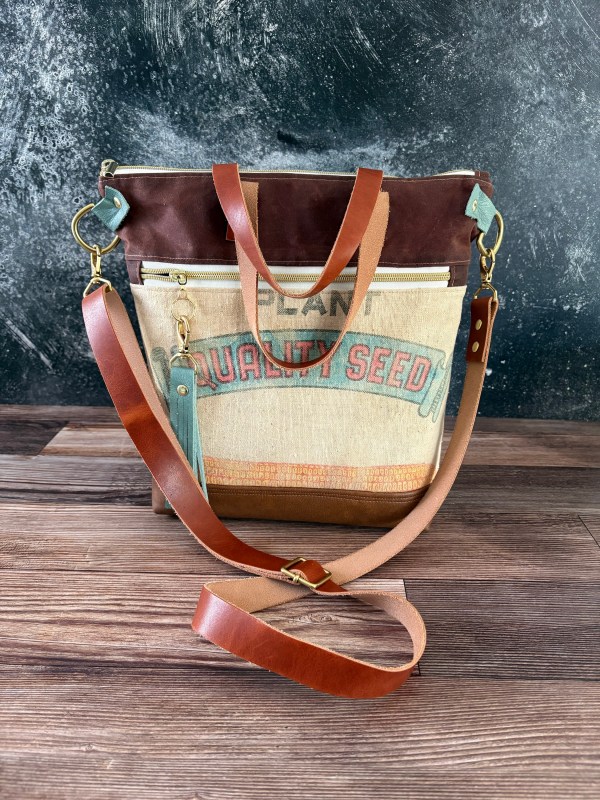 Vintage Feed Sack Tote Bag - Myrtle & Bob